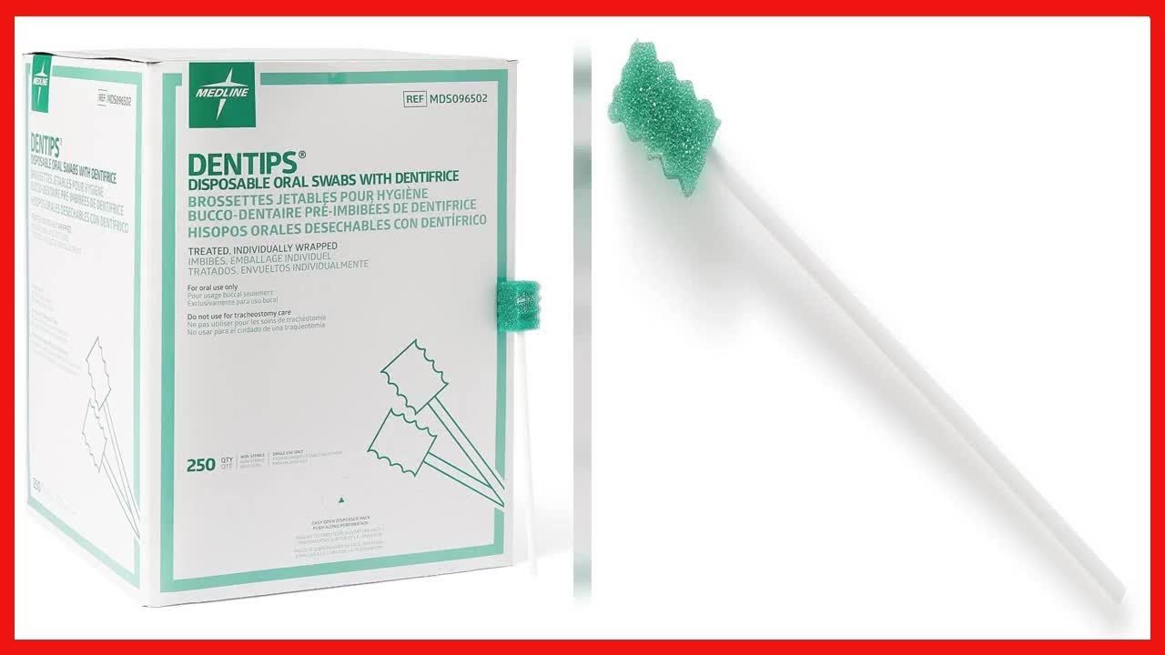 Great product - Medline MDS096502 Dentips Mint Treated Oral Care Swabs ...