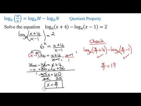 Solve Logarithmic Equation - Two Log Terms and a Constant - Use ...