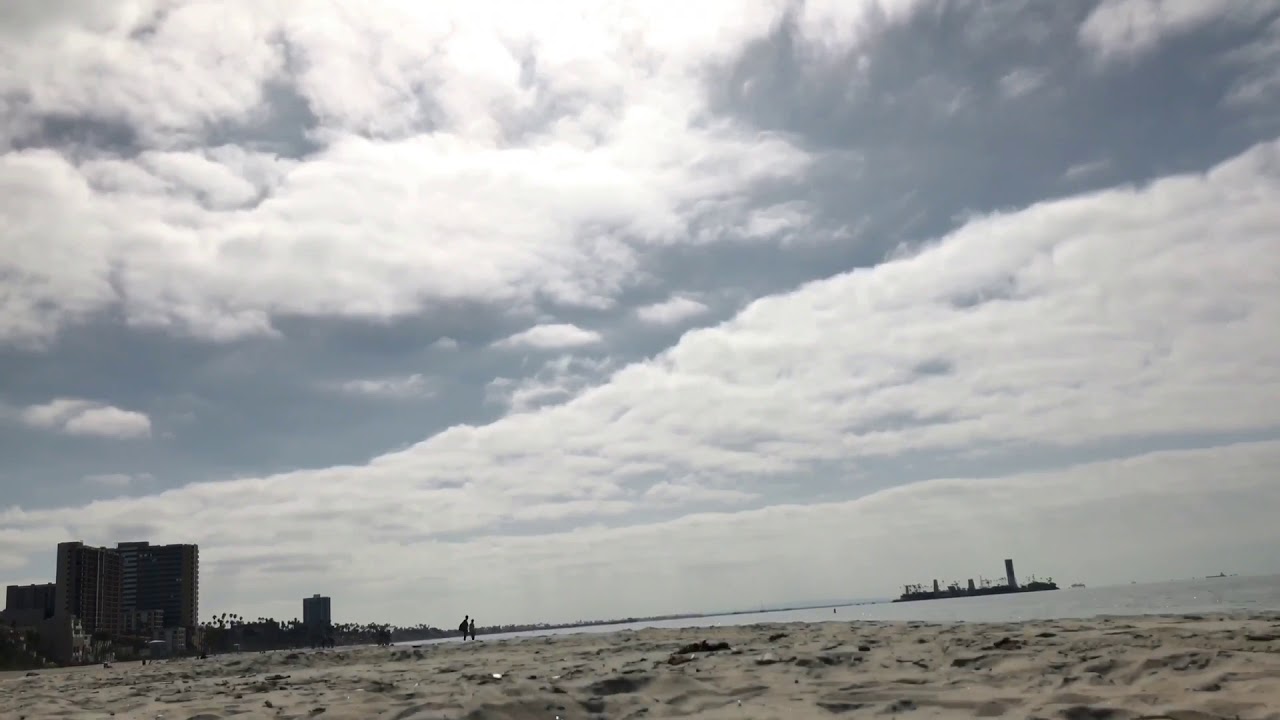 Long Beach California Solar Eclipse 8-21-2017 view from the beach - YouTube