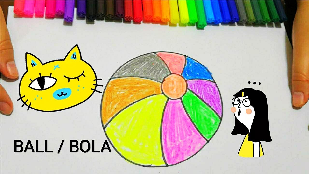 Cara melukis BOLA | How to draw BALL - YouTube