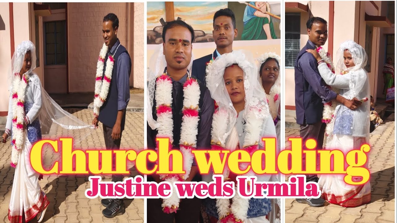 Justin weda Urmila || cute couple || church wedding ceremony ...
