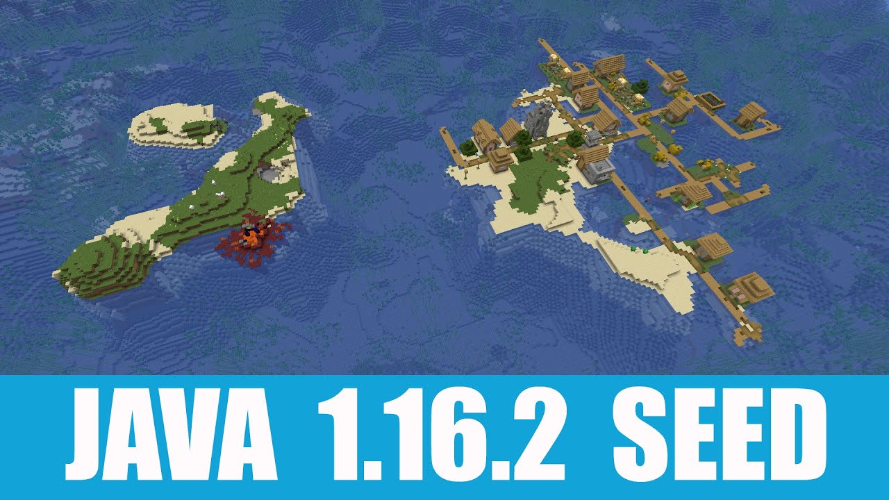 Minecraft Java 1.16.2 Seed: Island village with smithy and portal with ...