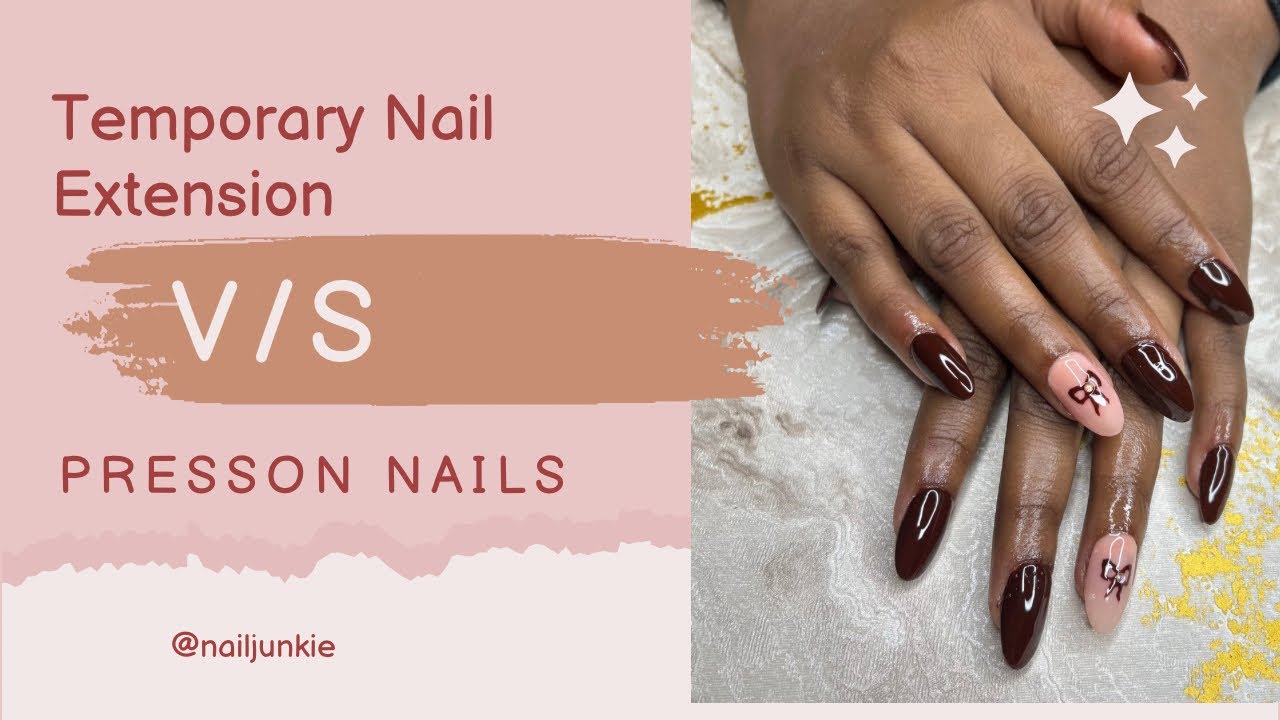 Nail Extension Temporary V/S Press on nails 💅 ⁠@NAILJUNKIE #temporary # ...