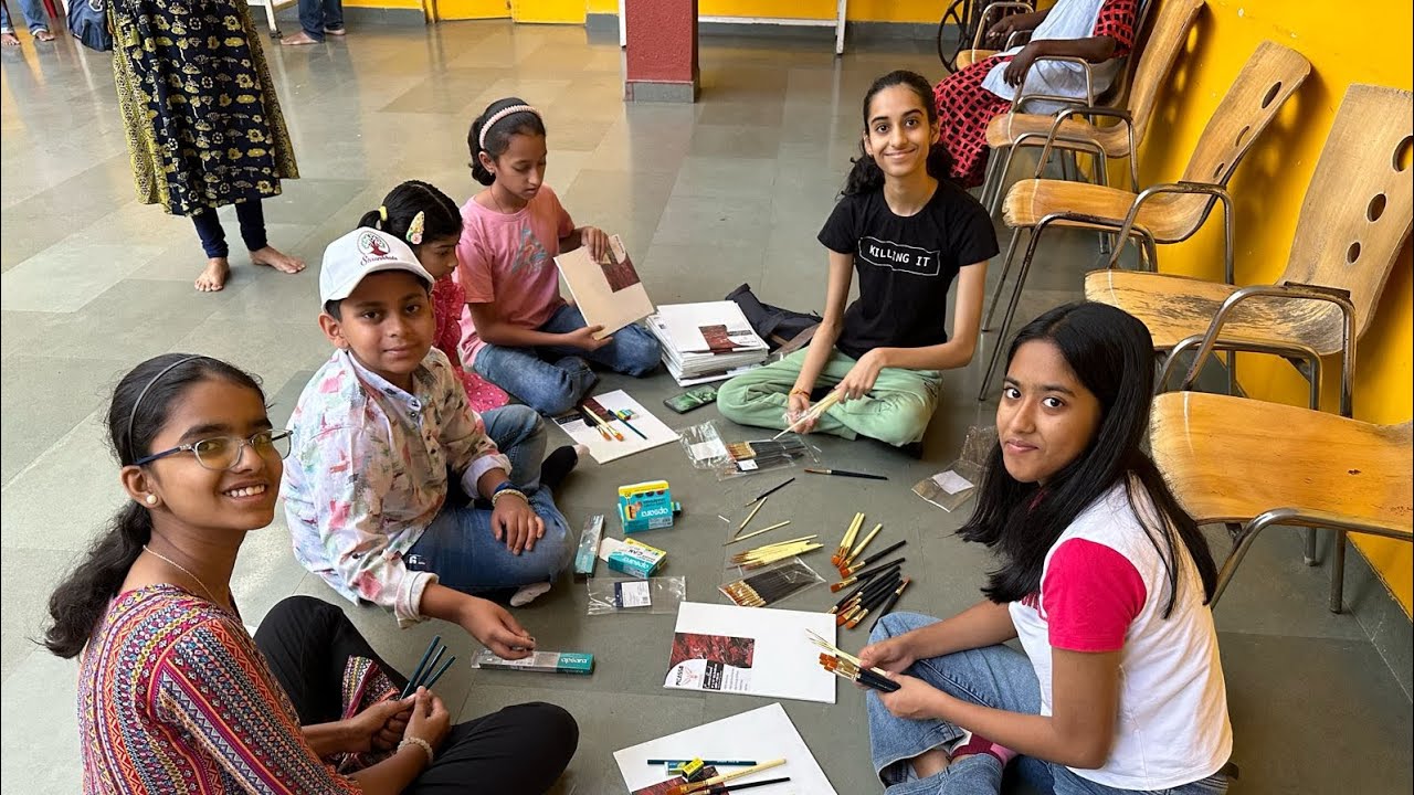 Canvas Painting Workshop at Maher Ashram Awhalwadi Pune. - YouTube