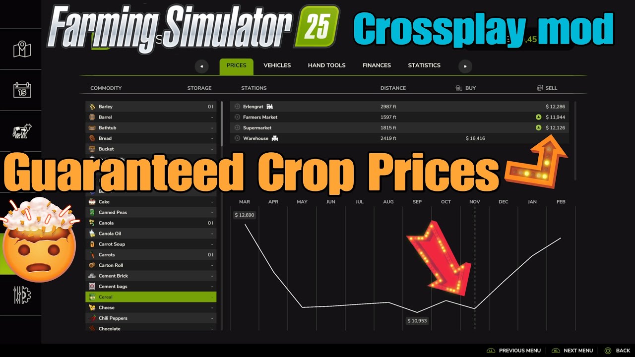 Guaranteed Crop Prices / FS25 Crossplay mod - YouTube