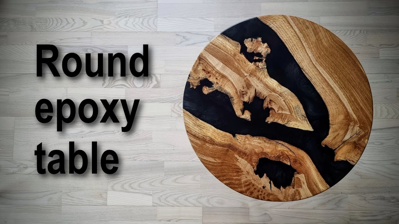 Making a round epoxy table from scrap wood - YouTube