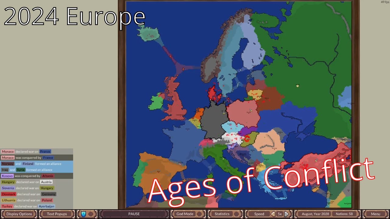2024 Europe Timelapse - Ages of Conflict World War Simulator - YouTube