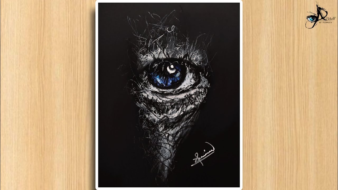 How to draw - The beauty of Blue Eye || line art step by step draw for ...