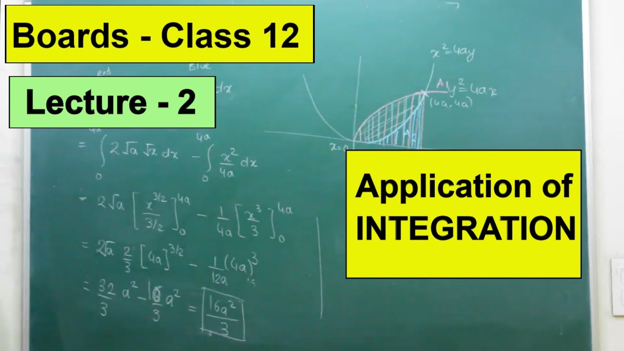 Application of Integration - 12th Std - Lecture 2 - YouTube