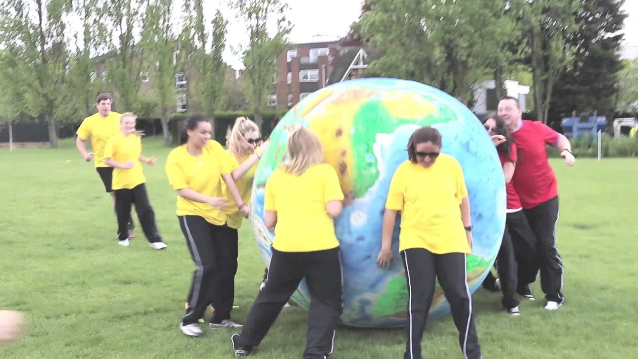 The Lensbury Team building with the EarthBall - YouTube