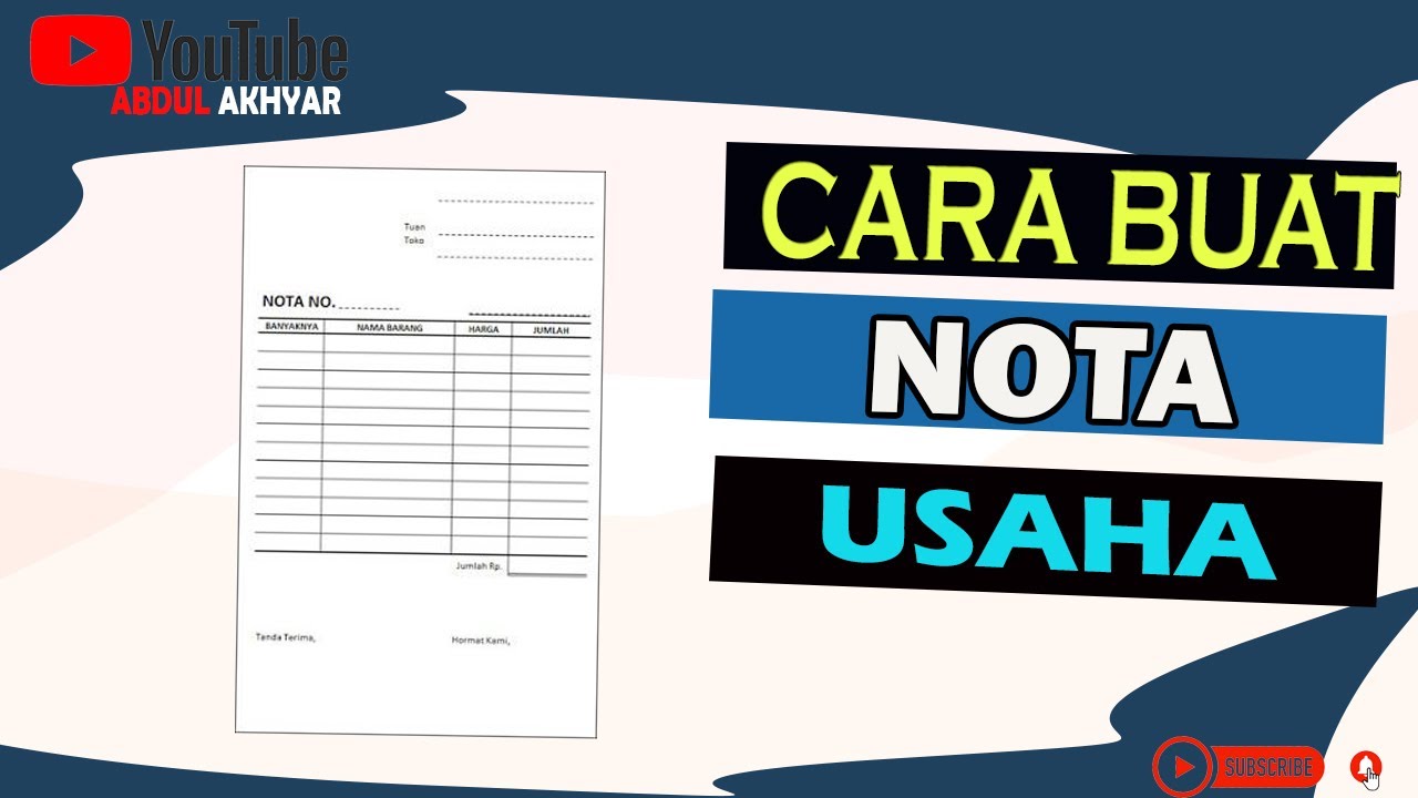 Cara Membuat Nota Dengan Mudah Di Word 2016 - YouTube