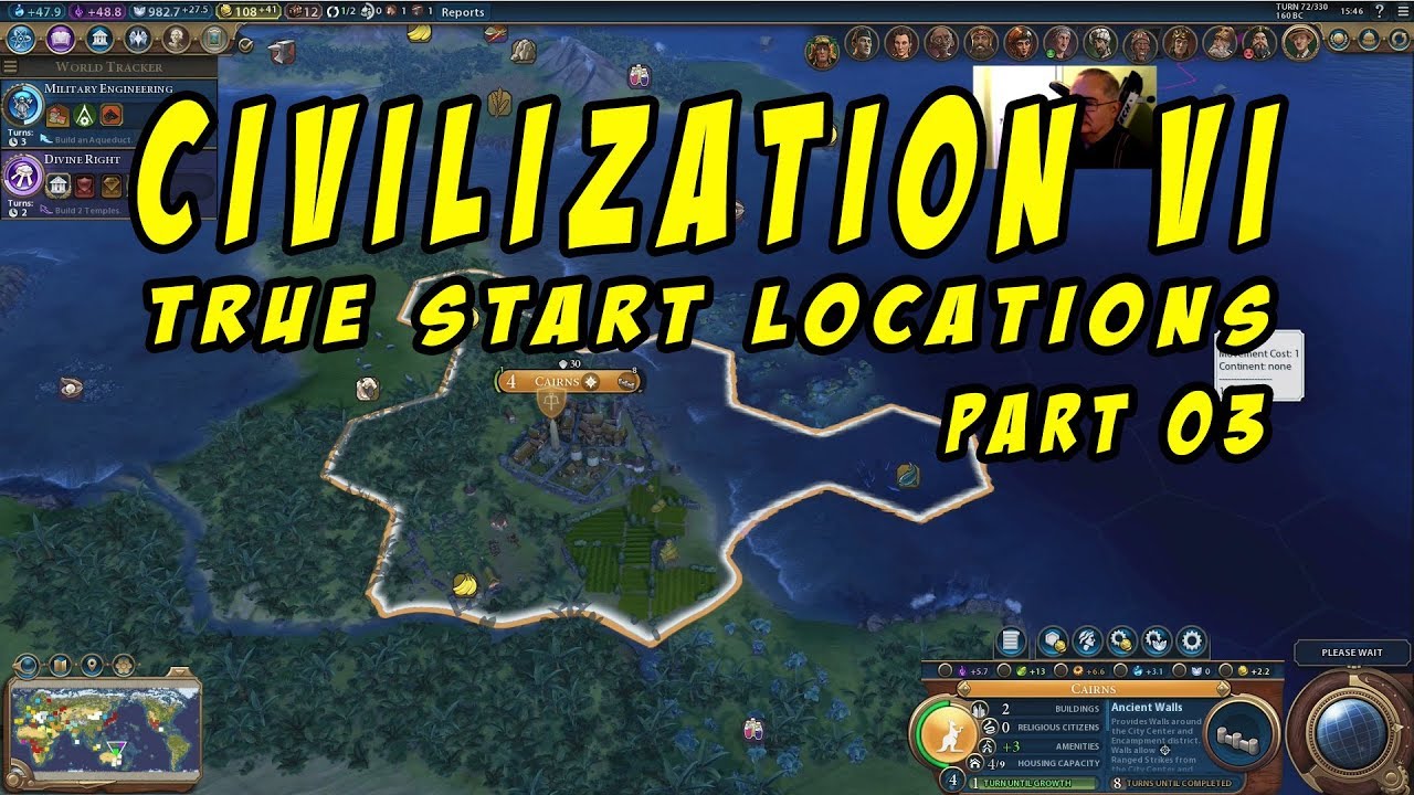 Civilization 6 True Start Locations Part 03 - YouTube