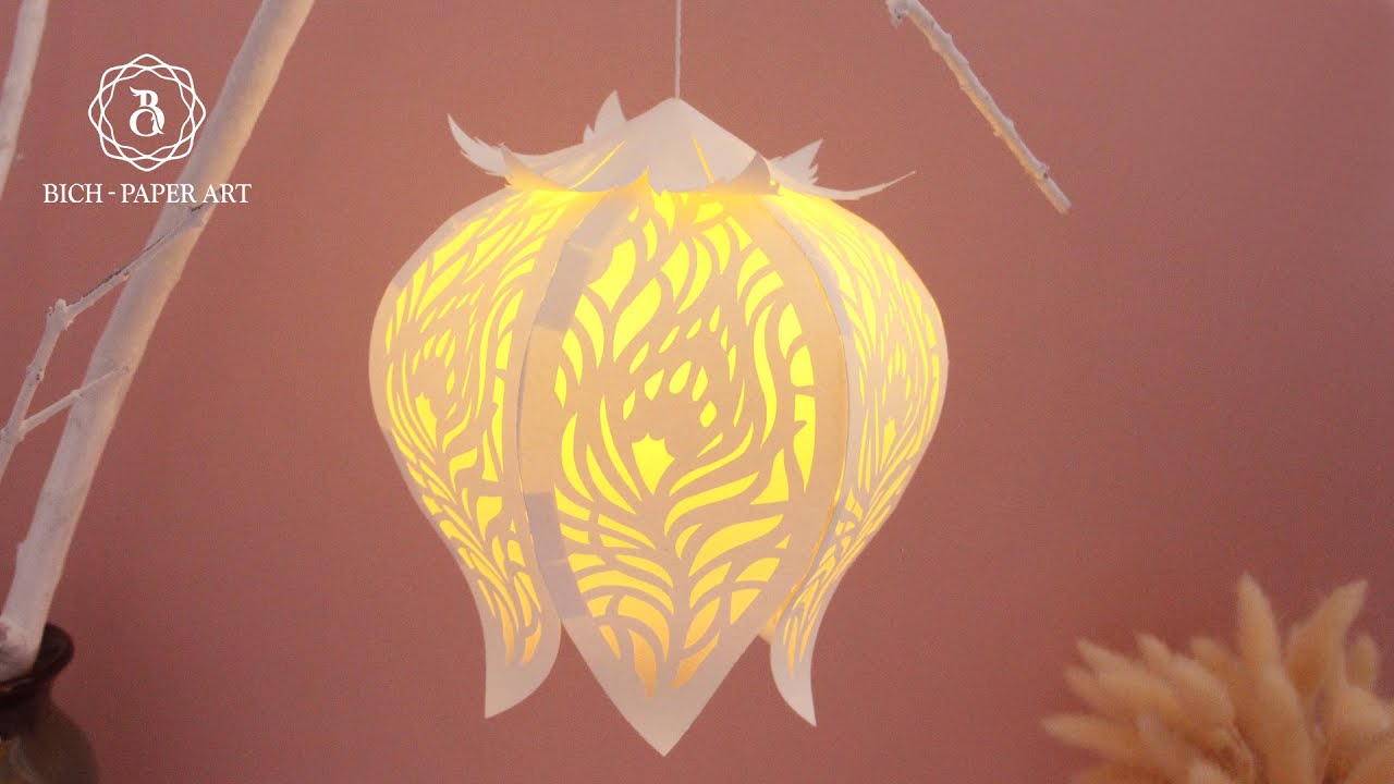How to make Bellflower Paper Lanterns Hanging - YouTube