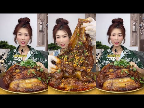 【ASMR】【MUKBANG】GIANT BRAISED PORK BELLY | EATING SHOW |CHINESE MUKBANG |食べ |吃播 LOVE ASMR•JENNIE #咀嚼音