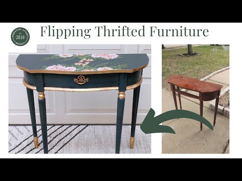 How to use Gold Leaf ~ Flipping Thrifted Furniture For Profit - YouTube