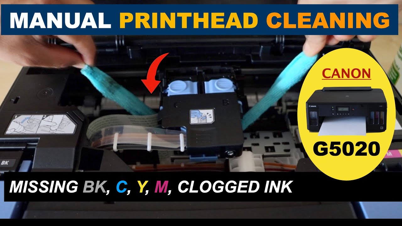 Canon Pixma G5020 Printing Blank Pages - Fix Clogged BK, C, Y, M Ink ...