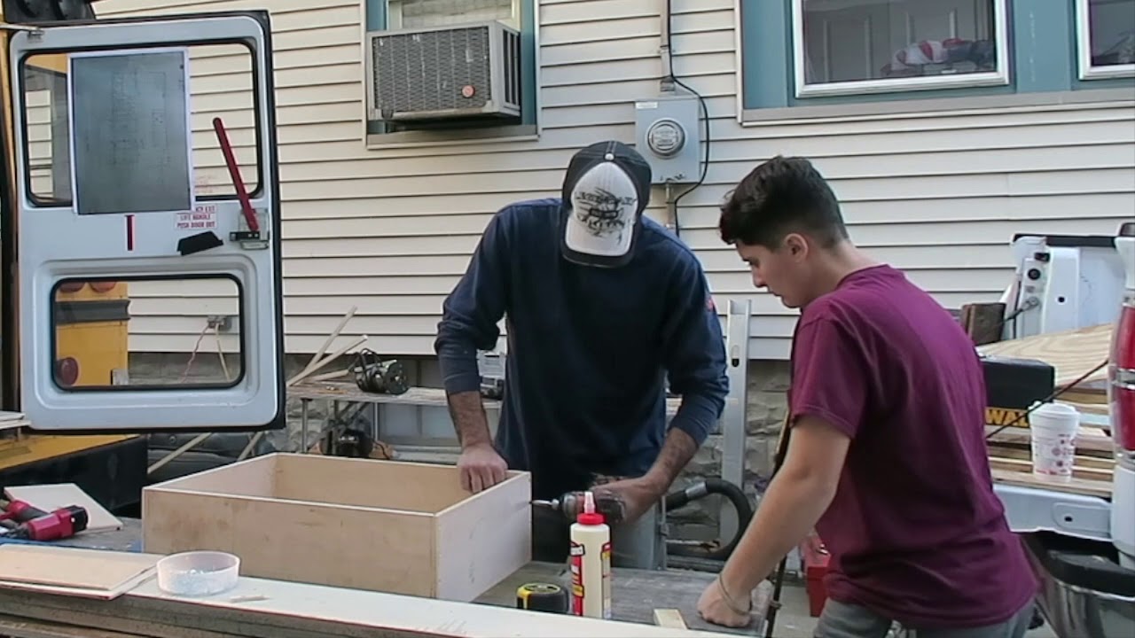 Bus Conversion Day 9 Pt 2 Under Bed Drawer Storage ReUploaded - YouTube