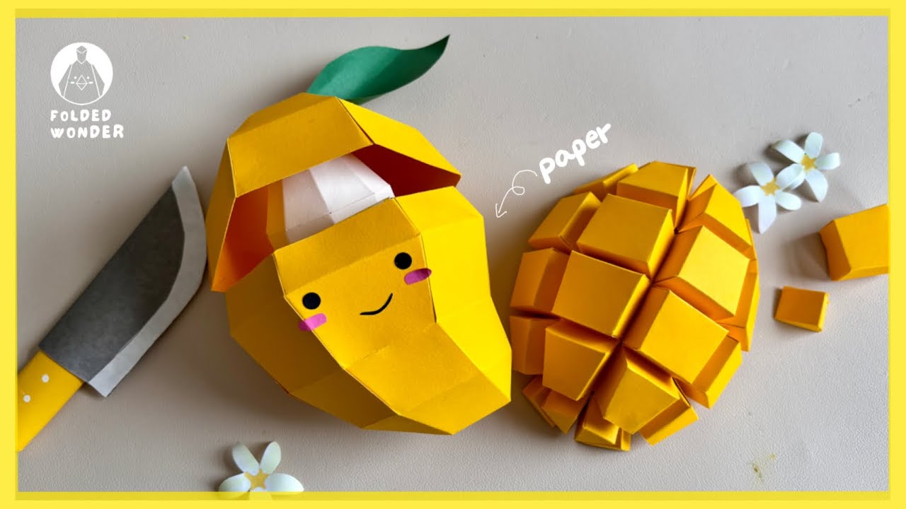 🥭DIY Paper Mango creations | Portrait 3 | 3D Papercraft - YouTube