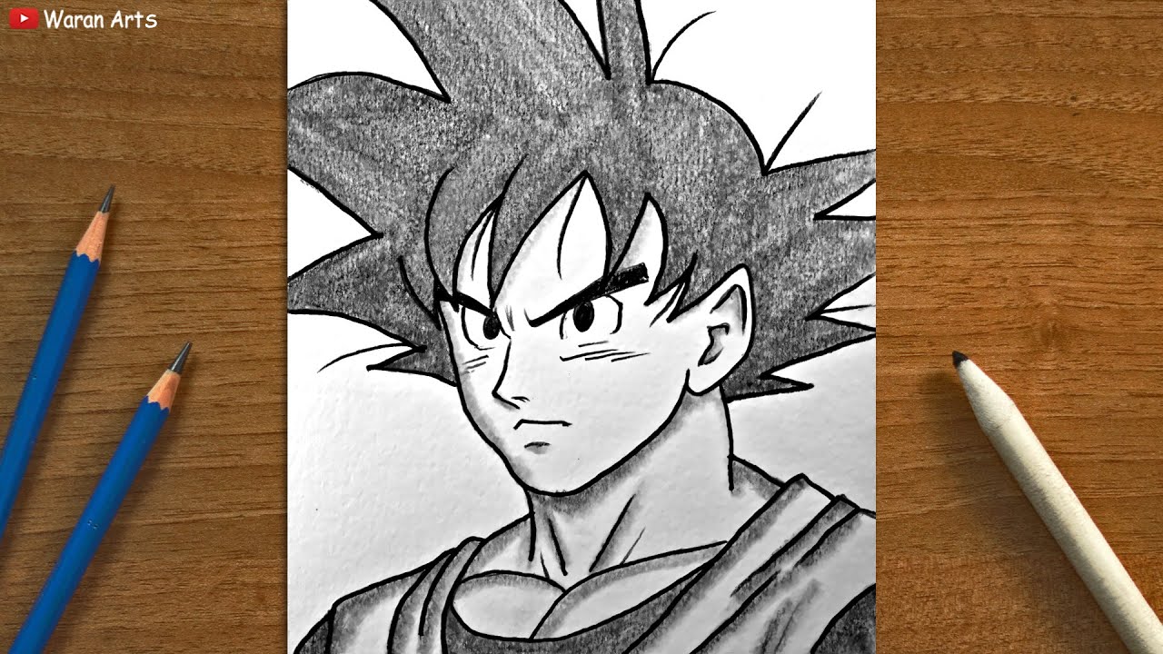 how to draw Goku step by step | goku drawing easy | How to draw anime ...