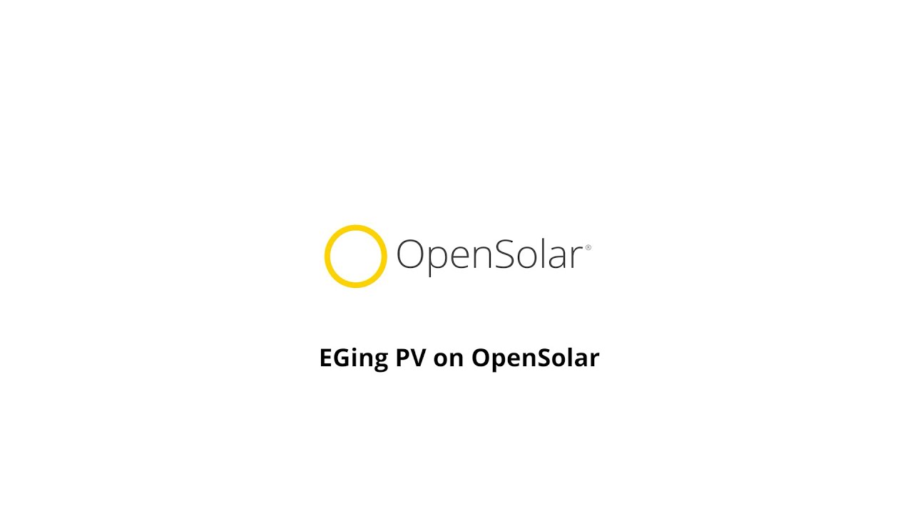 EGing PV on OpenSolar - YouTube