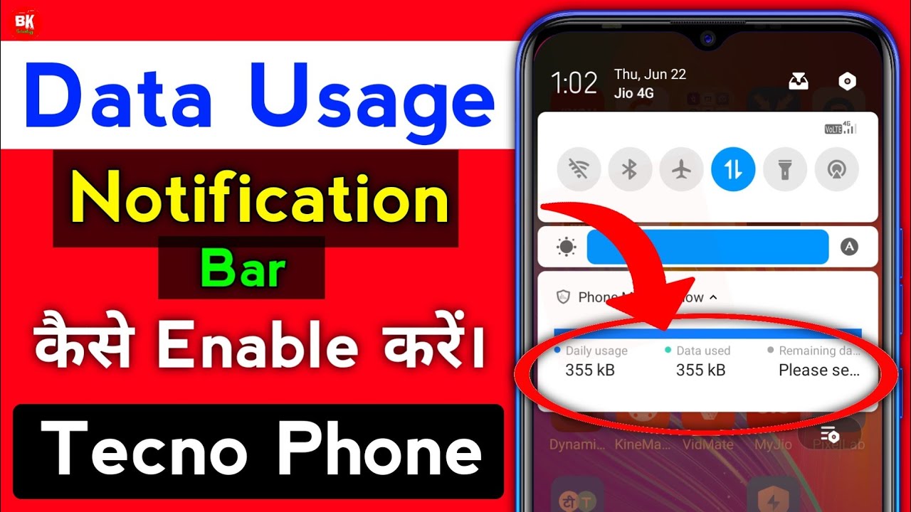 Enable Data Usage Notification Bar In Tecno Phone After Update | How To Set Daily Data Usage ...