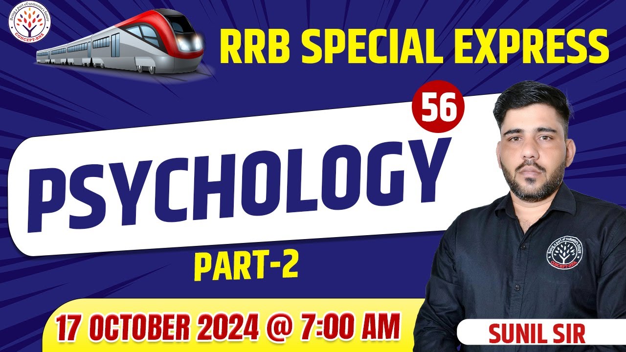 RRB Special Express | Psychology | Part-2 | By Sunil Sir | RRB Special - YouTube
