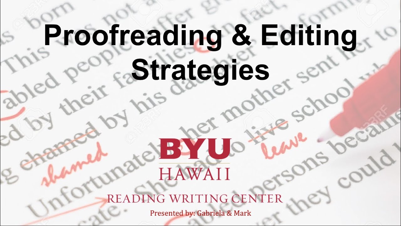 How to Perfect your Essay through Proofreading and Editing - YouTube