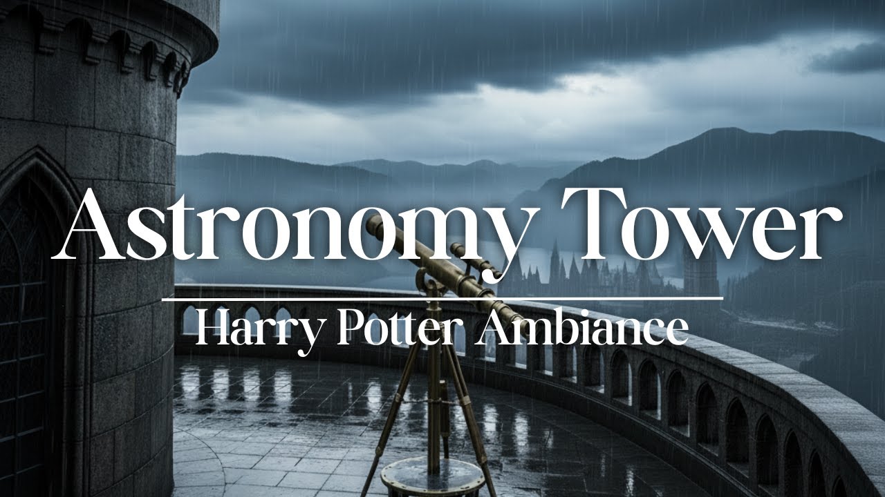Hogwarts Astronomy Tower | Thunderstorm | Harry Potter Ambiance | Focus ...