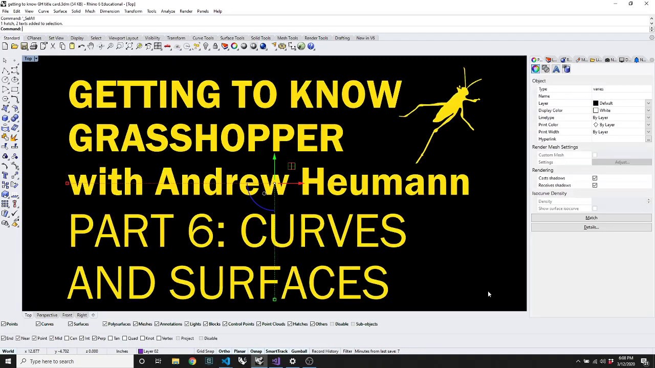 Getting to Know Grasshopper: Curves and Surfaces - YouTube