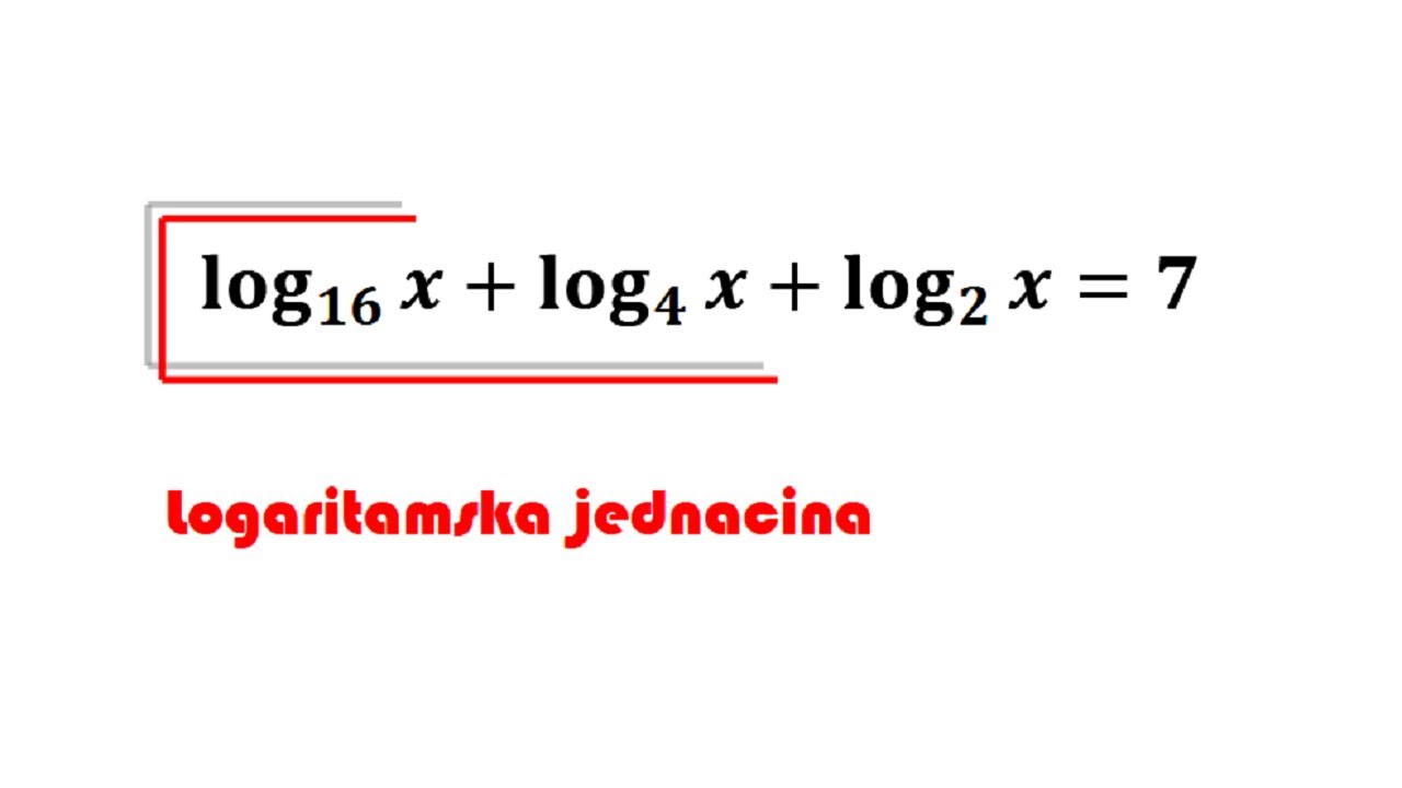 Logaritamska jednačina - YouTube