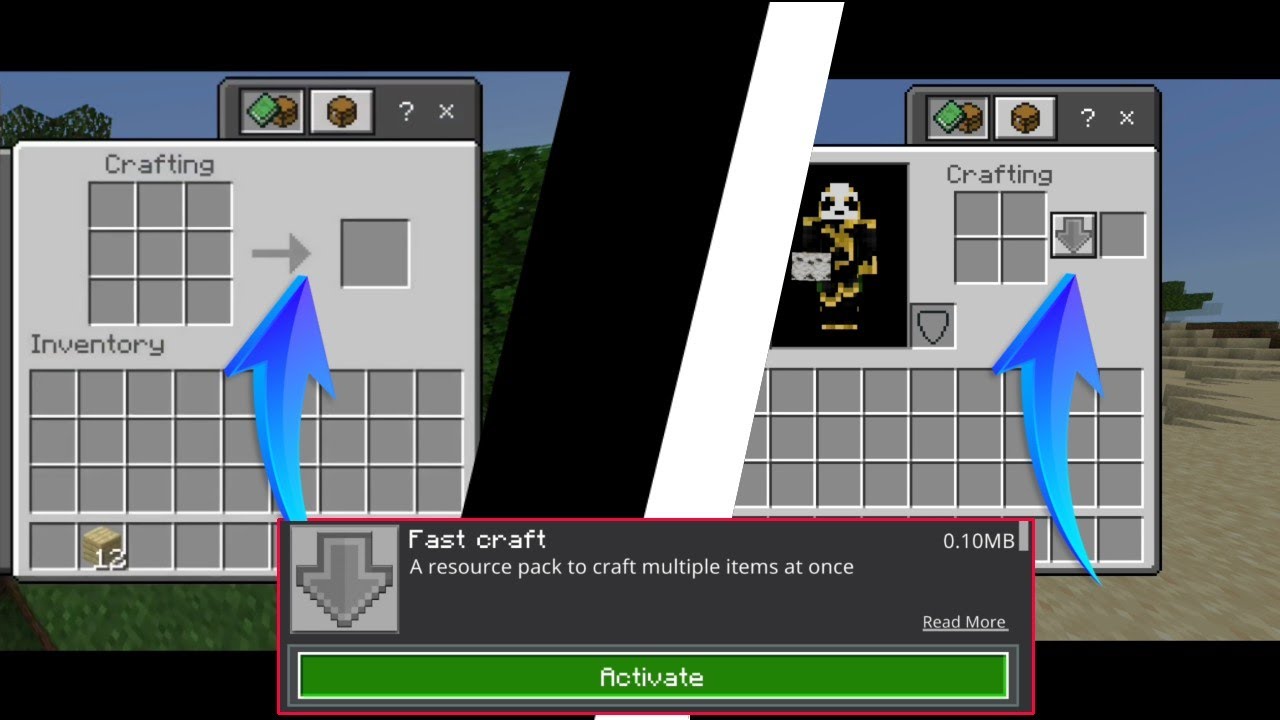 Quick craft addon Minecraft bedrock - YouTube