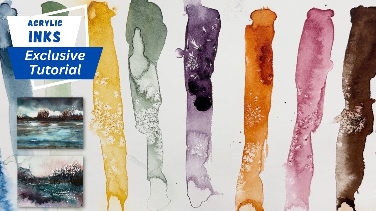 Exclusive Tutorial - Using Acrylic Inks Like Watercolours - YouTube