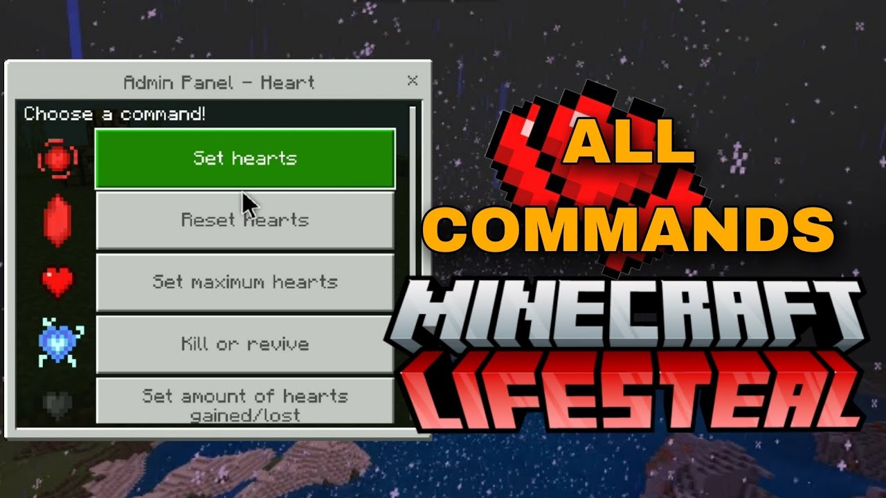 ALL COMMANDS OF LIFESTEAL SERVER AND HOW TO CHANG RECIPE - YouTube