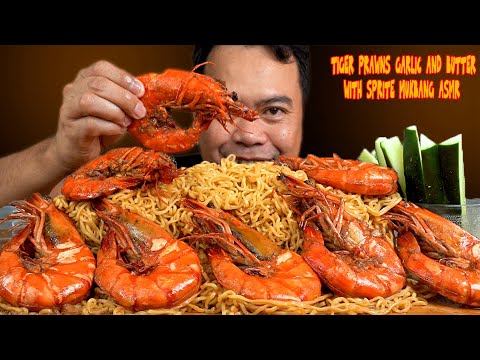 TIGER PRAWNS GARLIC AND BUTTER WITH SODA + 6 PACKS CHILI MANSI PANSIT ...