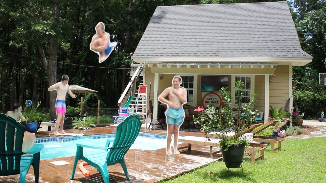 Jumping Off Roof Into 3ft Pool! - YouTube