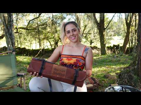 Cooking outdoor - Brazilian girl cooking in the middle of nature 4K ...