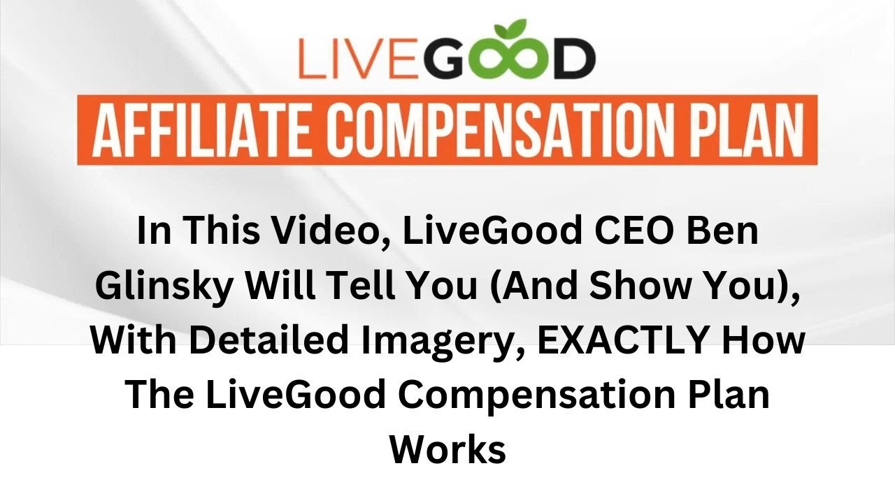 LiveGood Compensation Plan Explained In Detail By CEO Ben Glinsky - YouTube