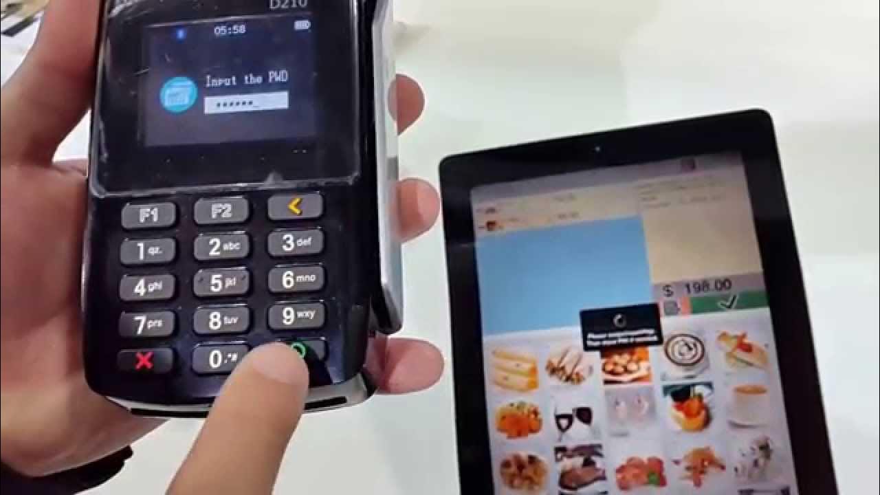 PAX D210 conectado a un Tablet Android via Bluetooth - YouTube