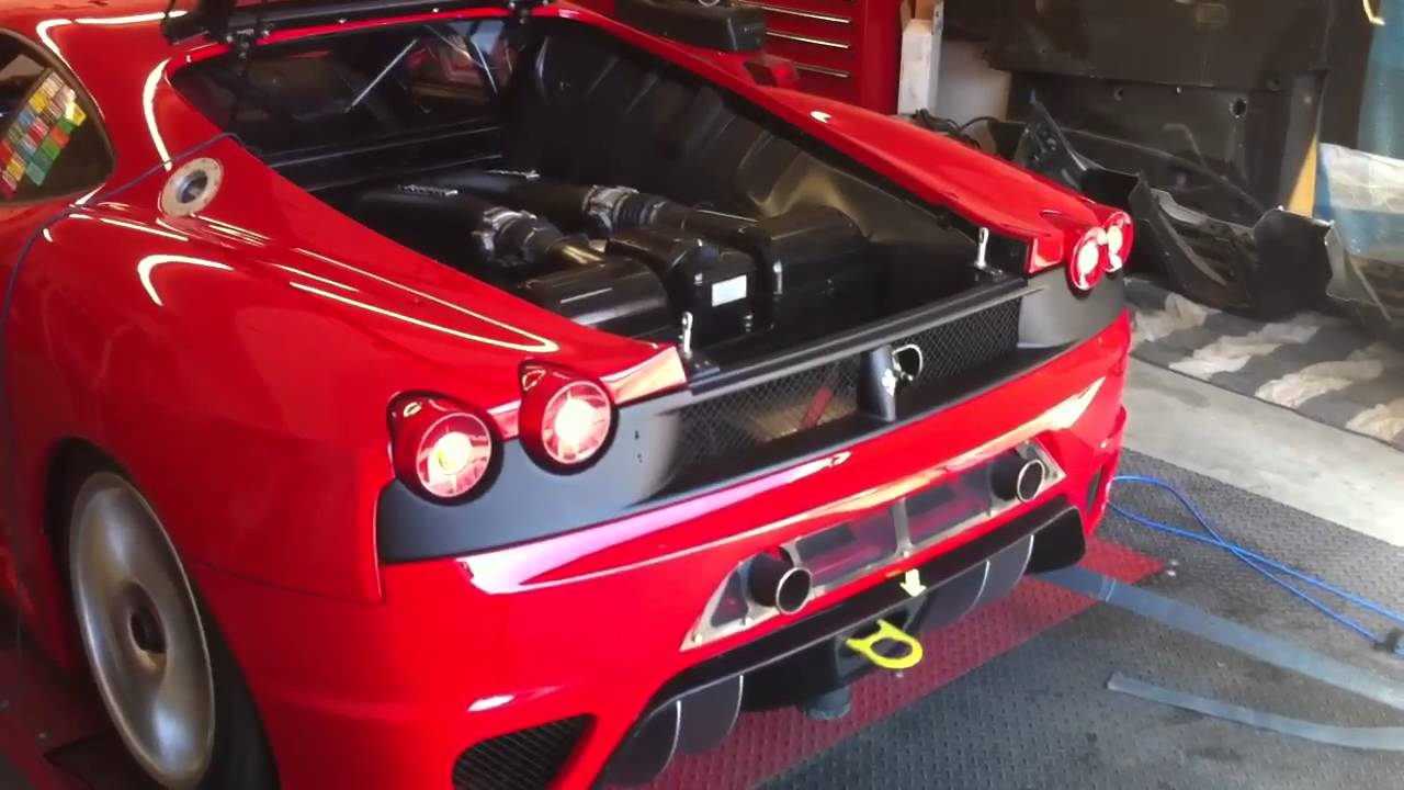 Ferrari F430 challenge car base line dyno - YouTube