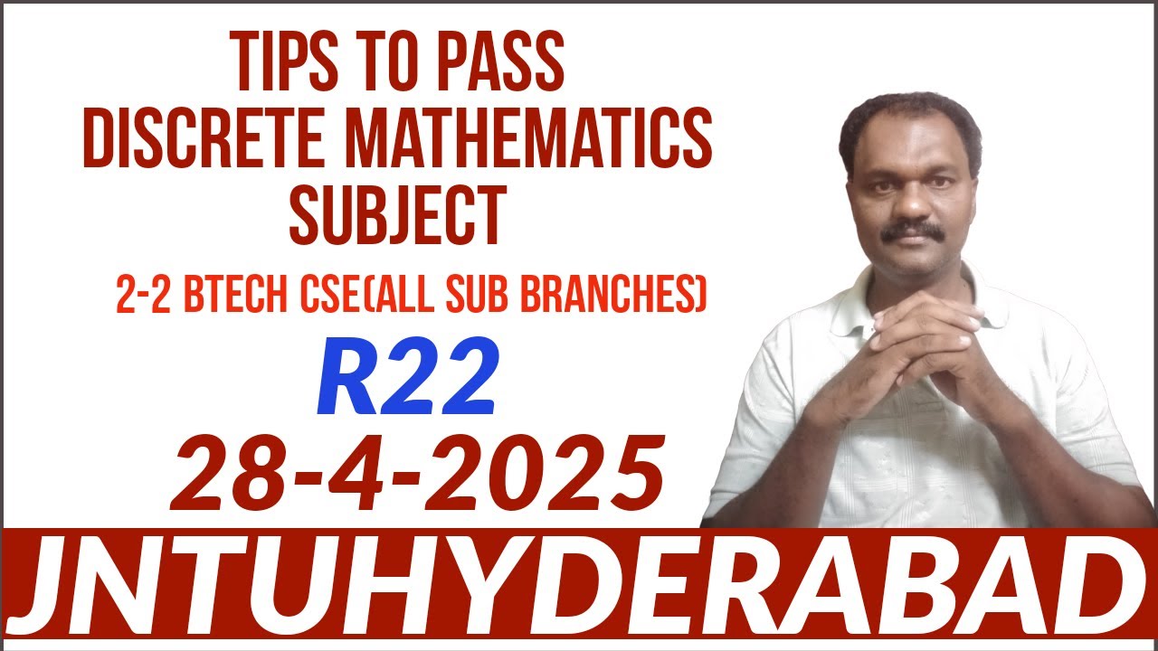 TIPS TO PASS JNTUH R22 DISCRETE MATHEMATICS SUBJECT #jntuh - YouTube