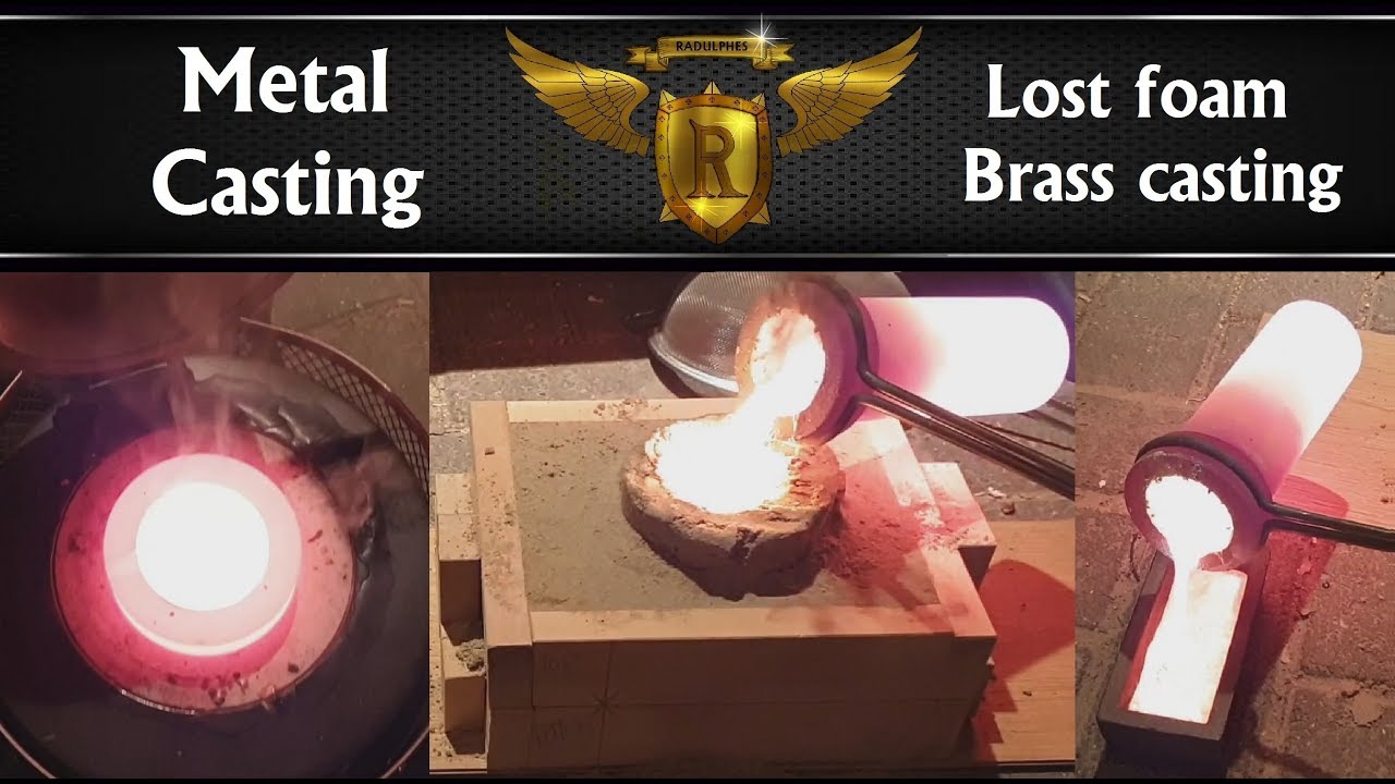 Making small flasks and lost foam casting Golden Brass Crown - YouTube