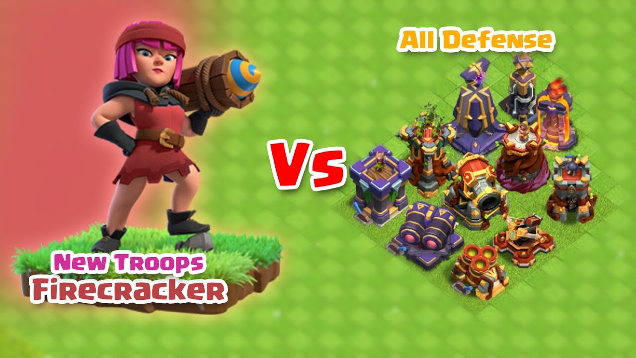 New Troops Dragon Festival Firecracker Vs Every Defense - Clash Of ...