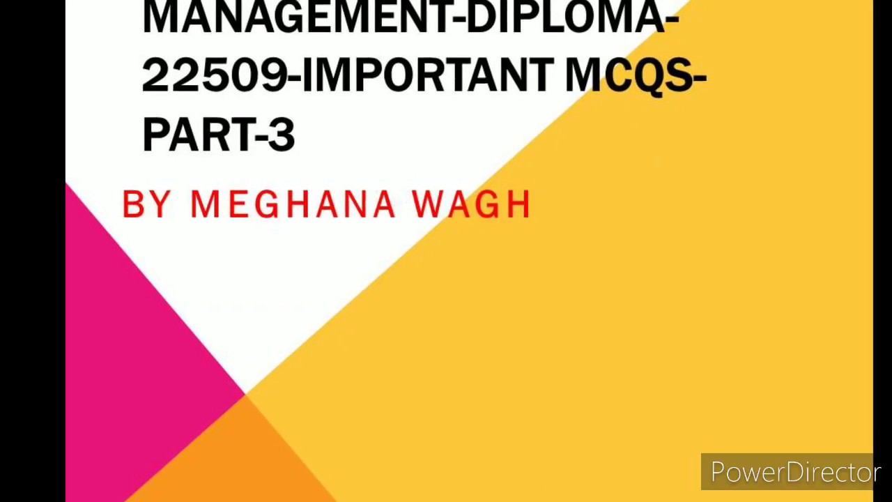 Management -Diploma -22509-Important mcqs-Part-3 - YouTube