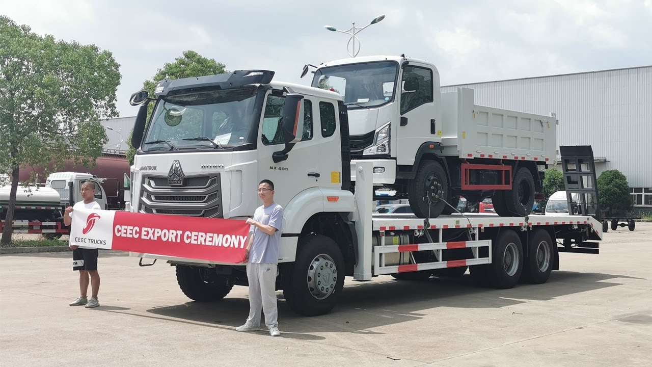 HOWO 10 wheeler self loader truck | 25 tons flatbed truck for sale ...