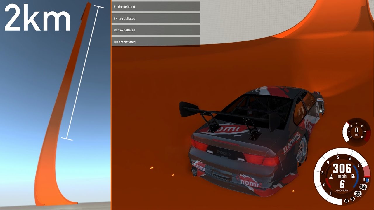 BeamNG.Drive Modding - Extreme Vertical Ramp Test (2km Drop, 300+ MPH ...