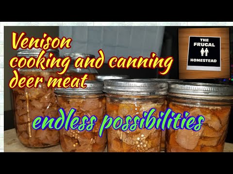 Venison cook and canning - YouTube