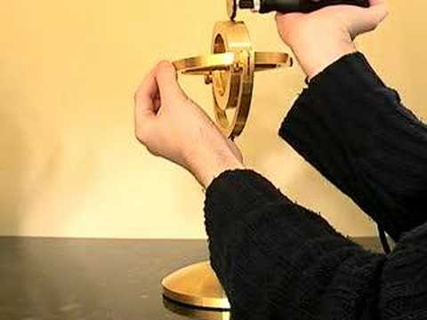 Large Brass Lecture Gyroscope - gyroscope.com - YouTube