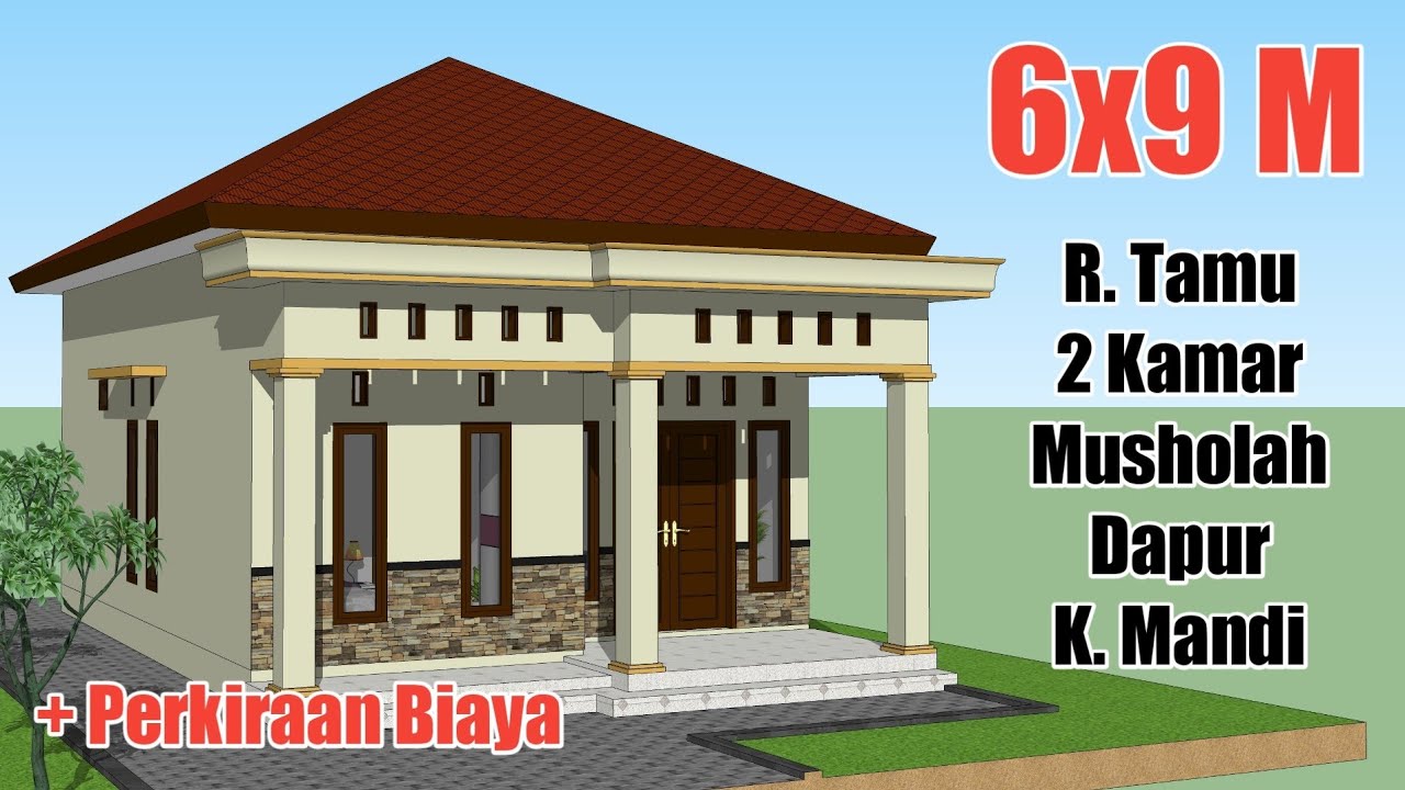 Desain Rumah Minimalis Sederhana 6x9 meter 2 Kamar tidur+ Musholah ...