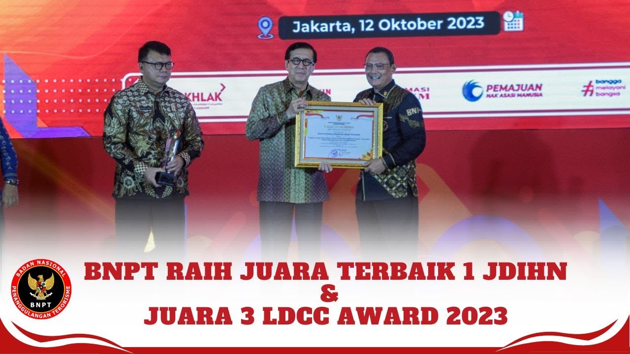 BNPT Raih Juara Terbaik 1 JDIHN dan Juara 3 LDCC Award 2023 - YouTube