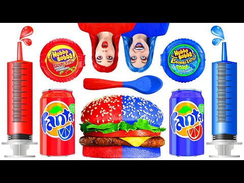 Kirmizi Ve Mavi Renk Kapişmasi | 24 Saatliğine Sadece Tek Renkte Yemek Yeme Multi DO Challenge